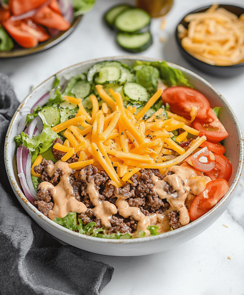 Cheeseburger Bowl – A Healthy, Loaded Burger Bowl Recipe - RecipeSize