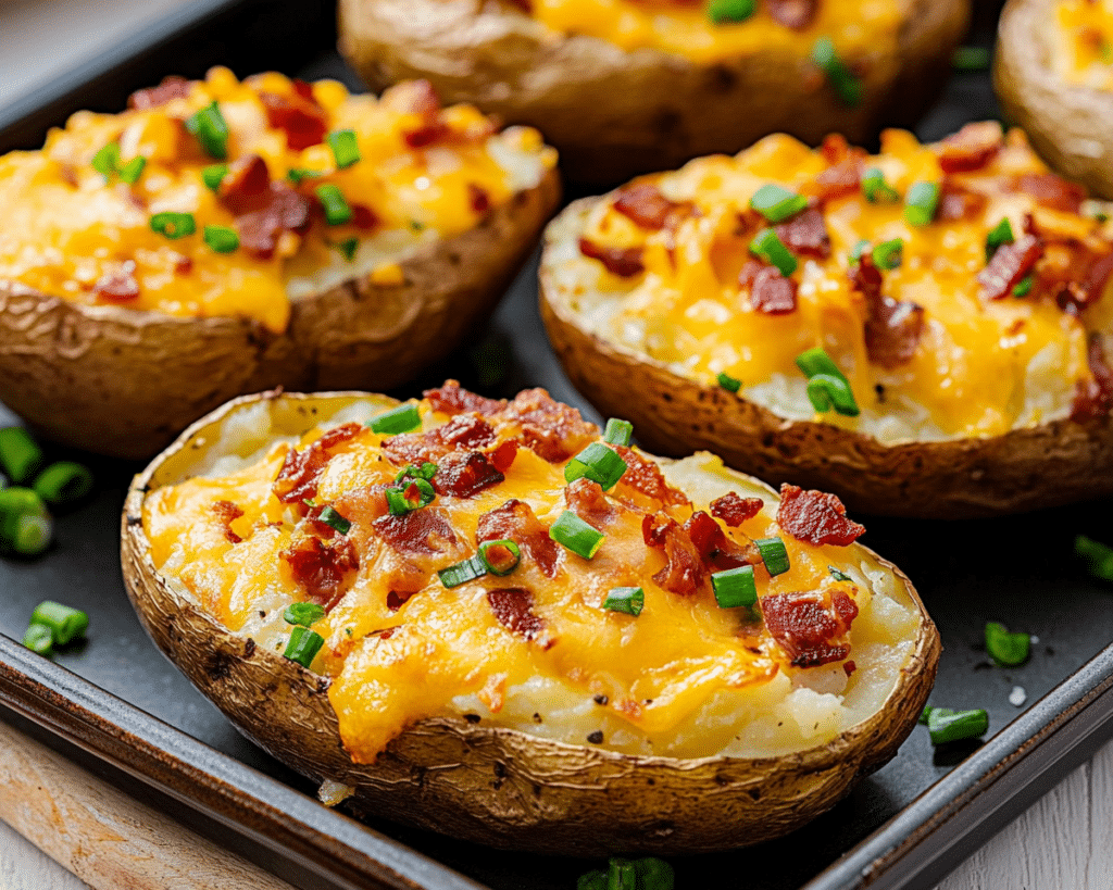 Ultimate Loaded Baked Potato – Crispy, Cheesy, and Delicious
