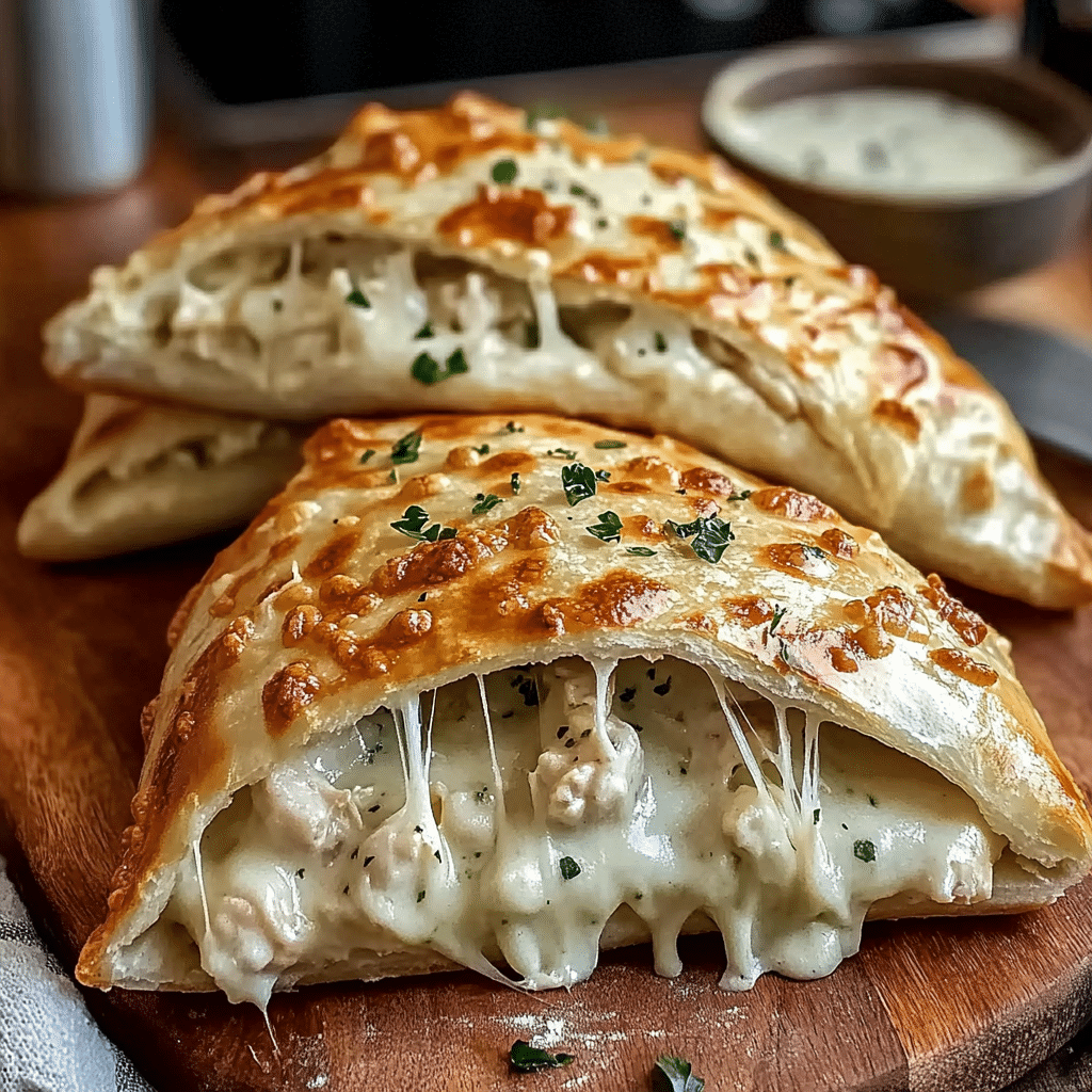 Baked Chicken Alfredo Calzones That Disappear Fast: A Family Favorite