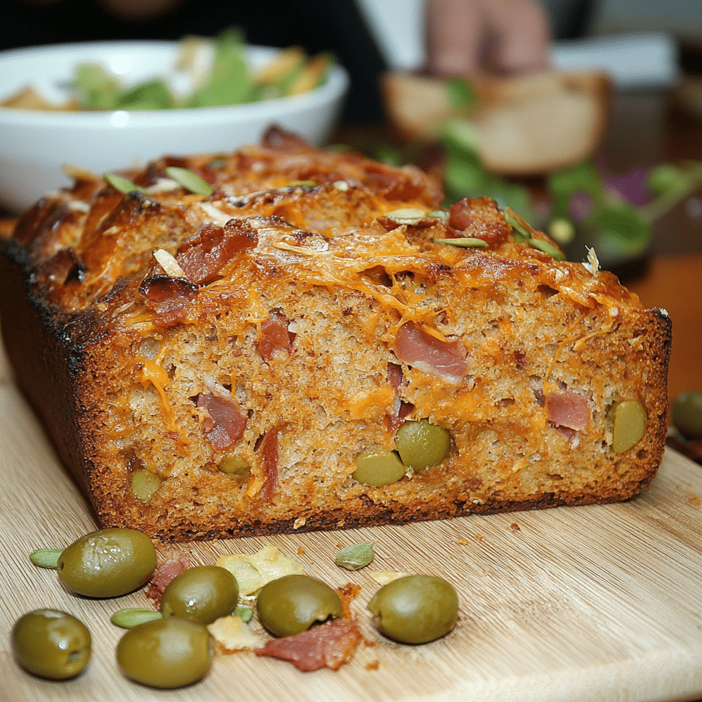 Irresistible Bacon Olive Cheese Loaf Cake Everyone Will Love