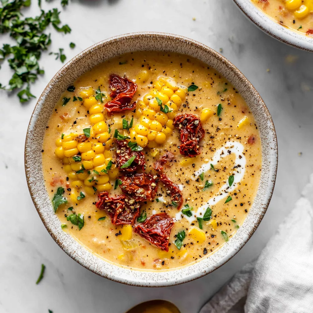 Sun-Dried Tomato Corn Chowder: A Cozy, Creamy Twist on Classic Comfort
